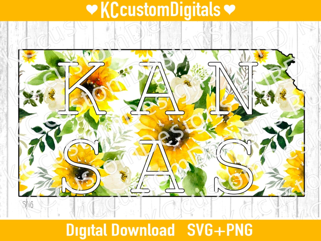 Kansas Sunflowers State Svg Png, Kansas Svg, Sunflower Pattern Svg - Etsy