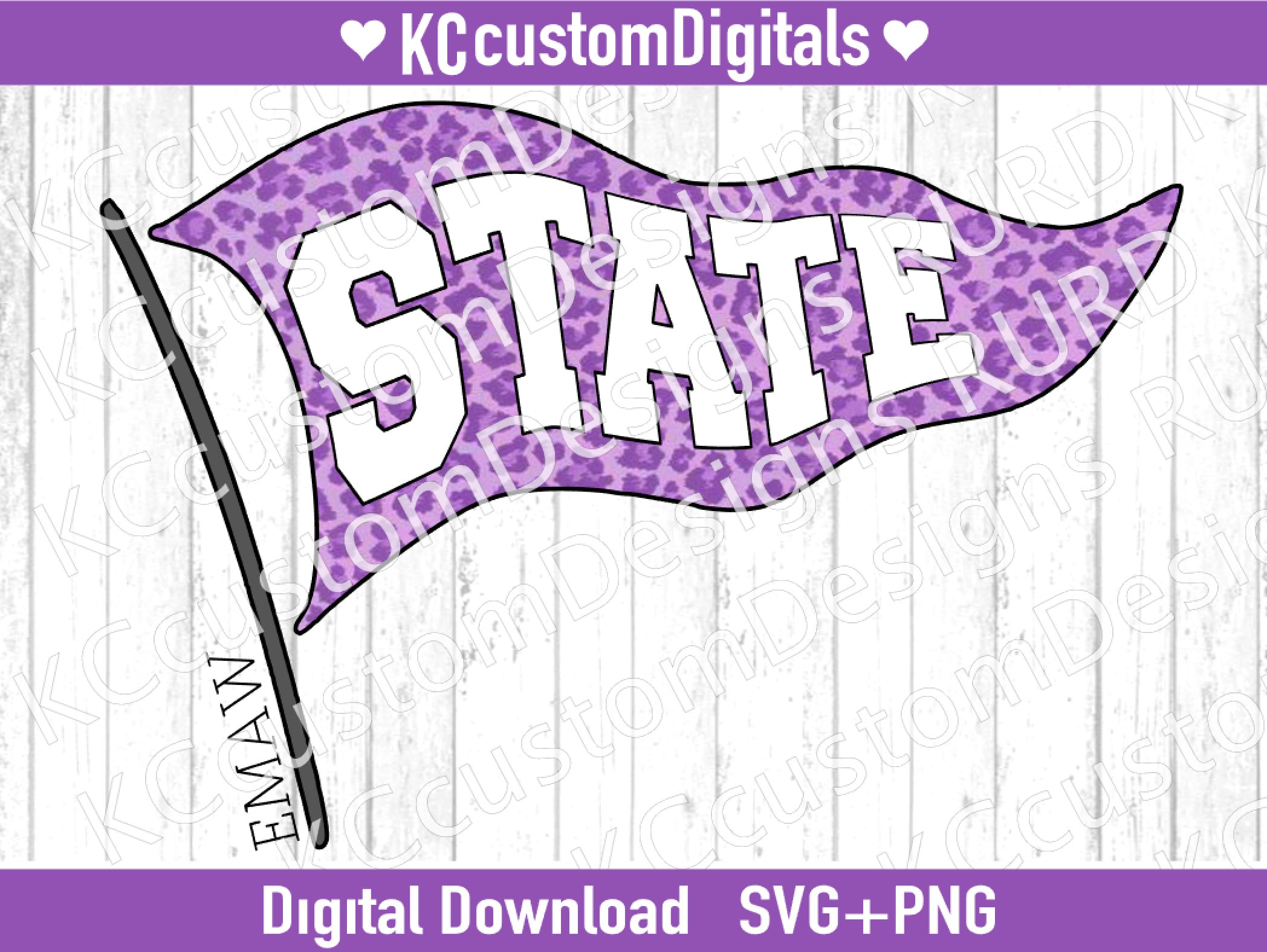 Kansas State Leopard Flag PNG, State Football Svg, Kansas State ...