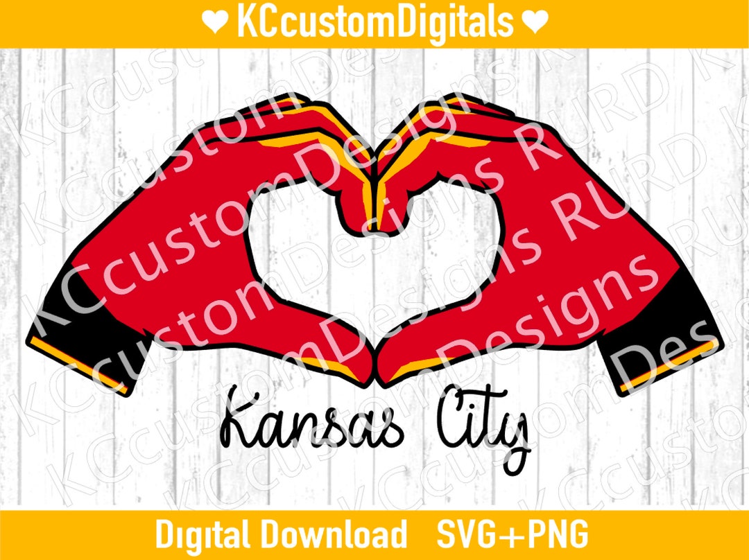 Heart Hands Kansas City SVG PNG, KC Football Svg, Playoffs Svg, Kansas ...