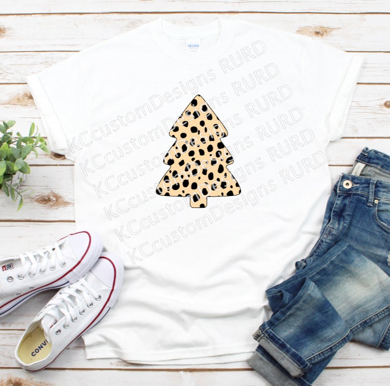 Spotted Leopard Christmas Tree SVG PNG, Christmas Tree Svg, Vintage ...