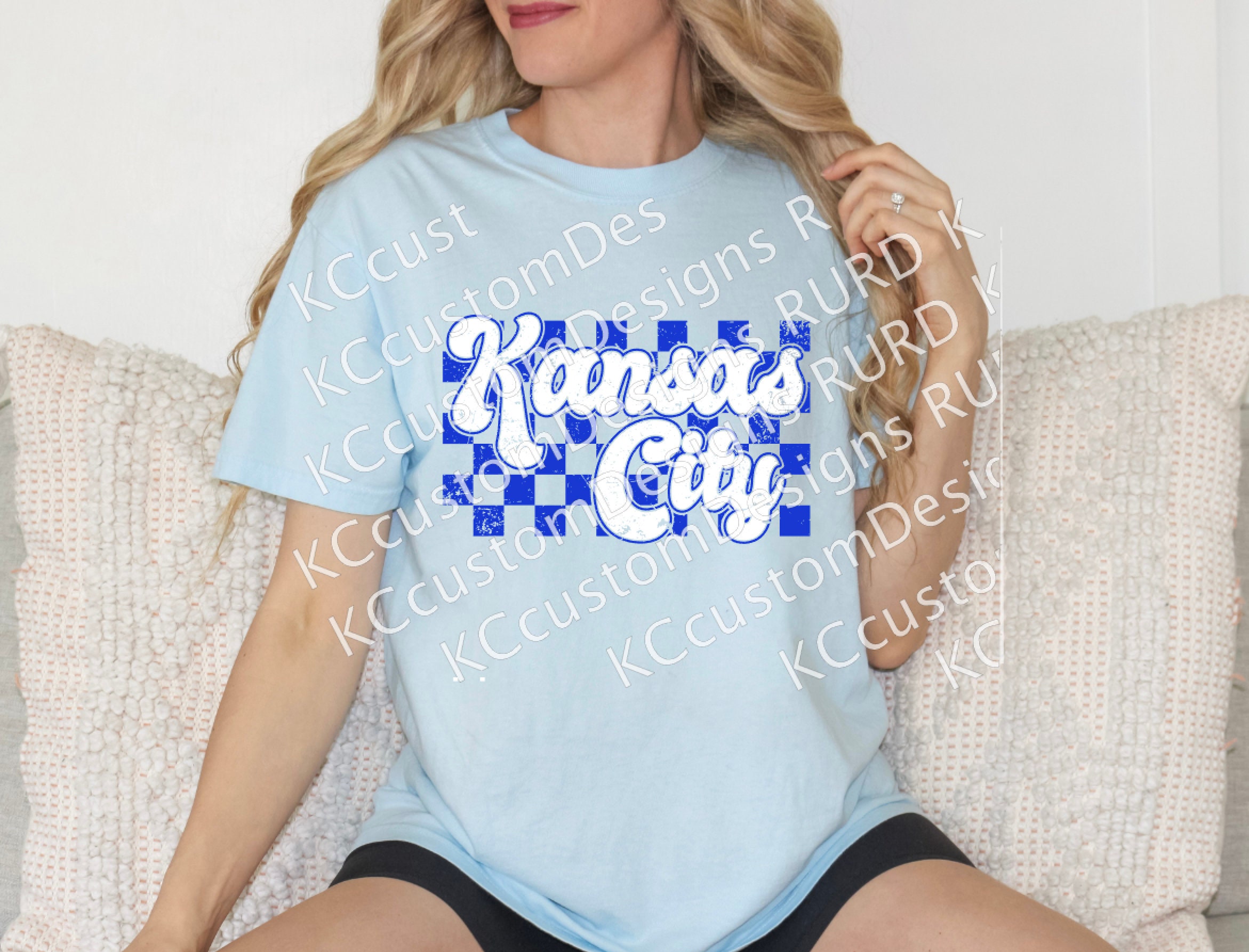 Kansas City Blue Groovy Check X PNG, KC Baseball Png, Kansas City ...