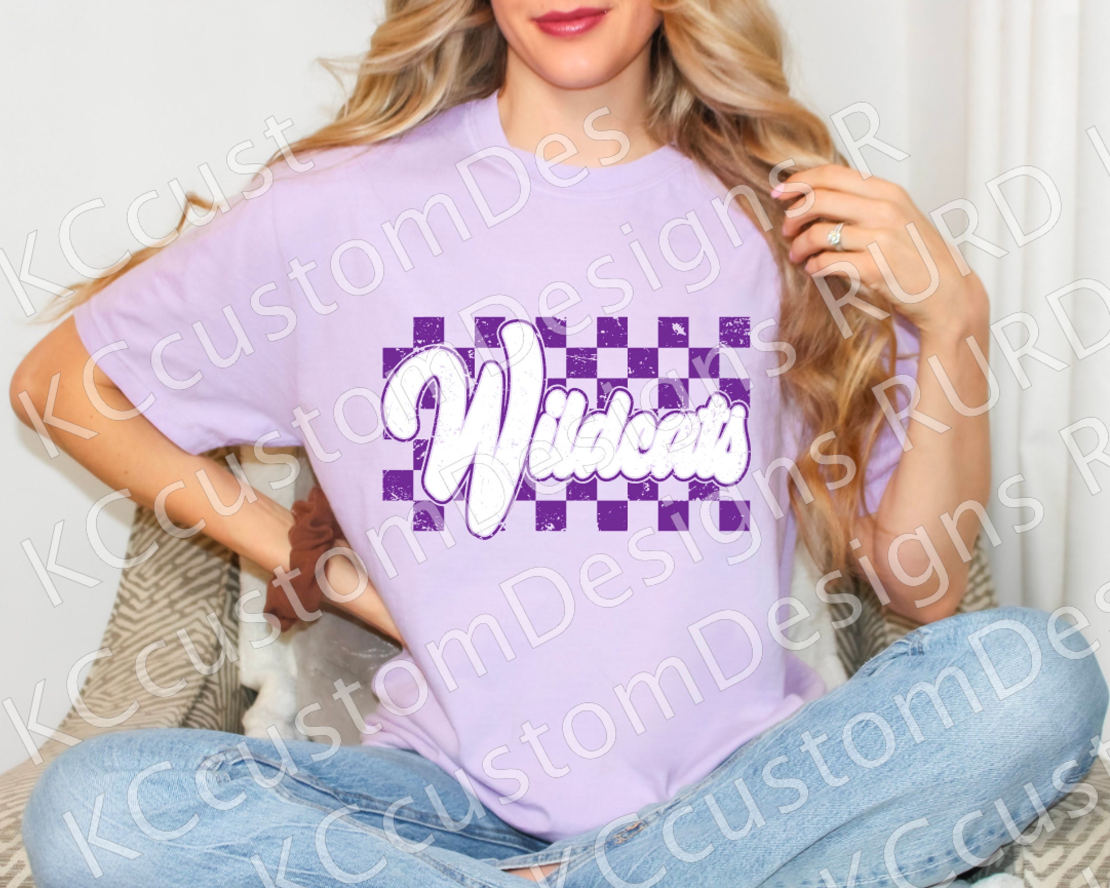 Wildcats Purple Groovy Check SVG PNG, State Football Svg, Emaw Svg ...