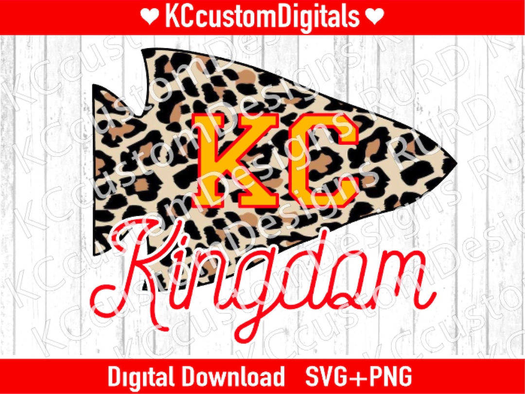 Kansas City Football Leopard Arrow Head Bolt SVG PNG, Kc Football Svg ...
