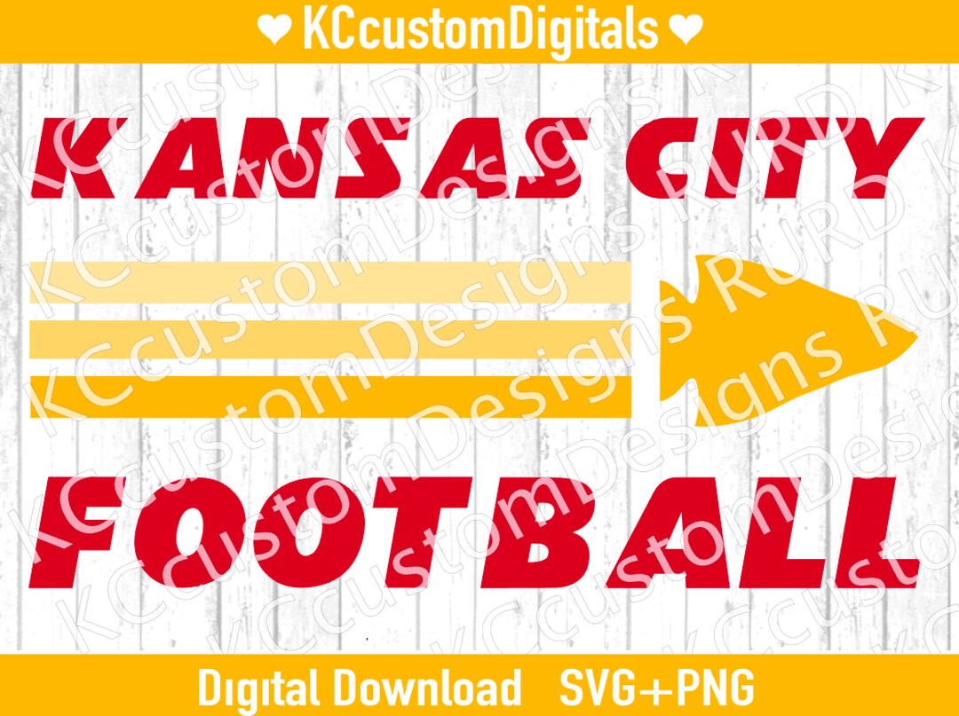 Kansas City Football Ombre SVG PNG, Kc Football Svg, Kansas City ...