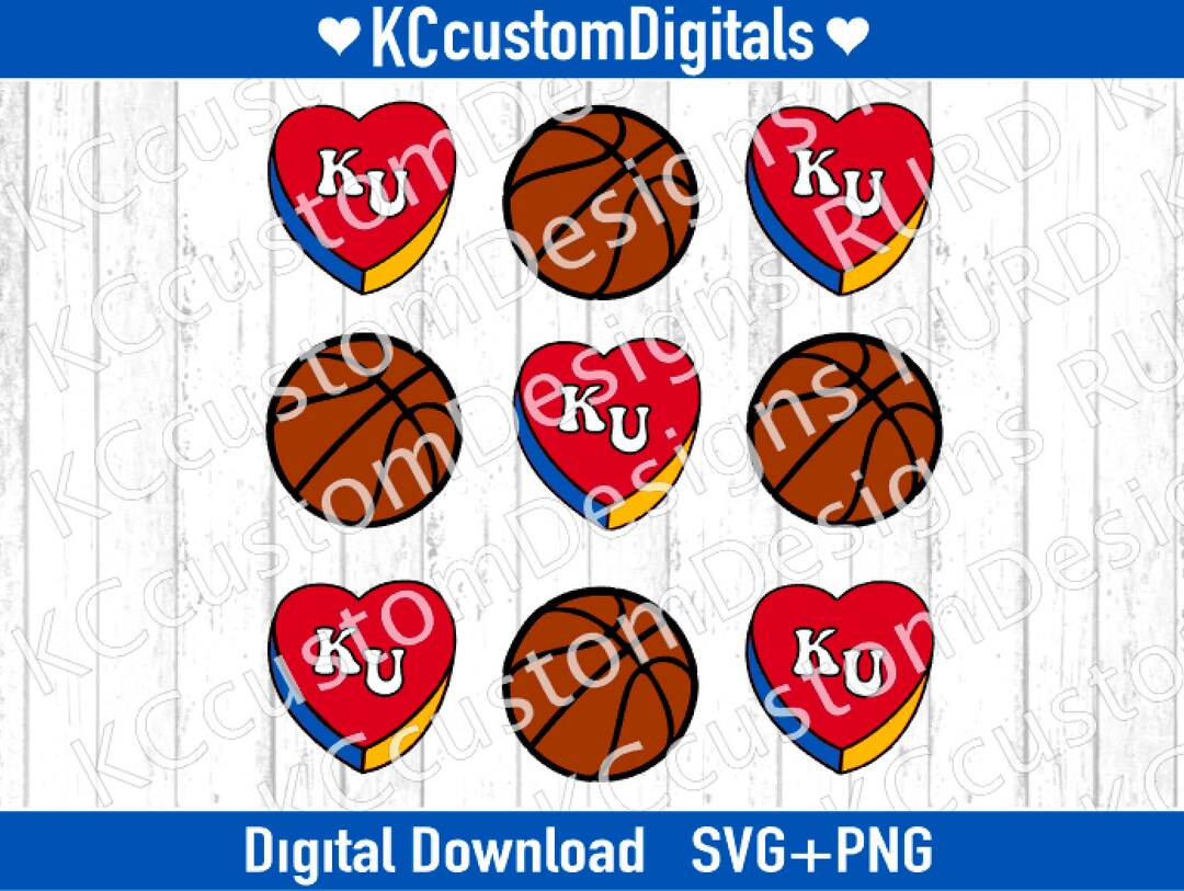 Kansas Basketball Candy Hearts PNG, KS Basketball Png, Kansas ...