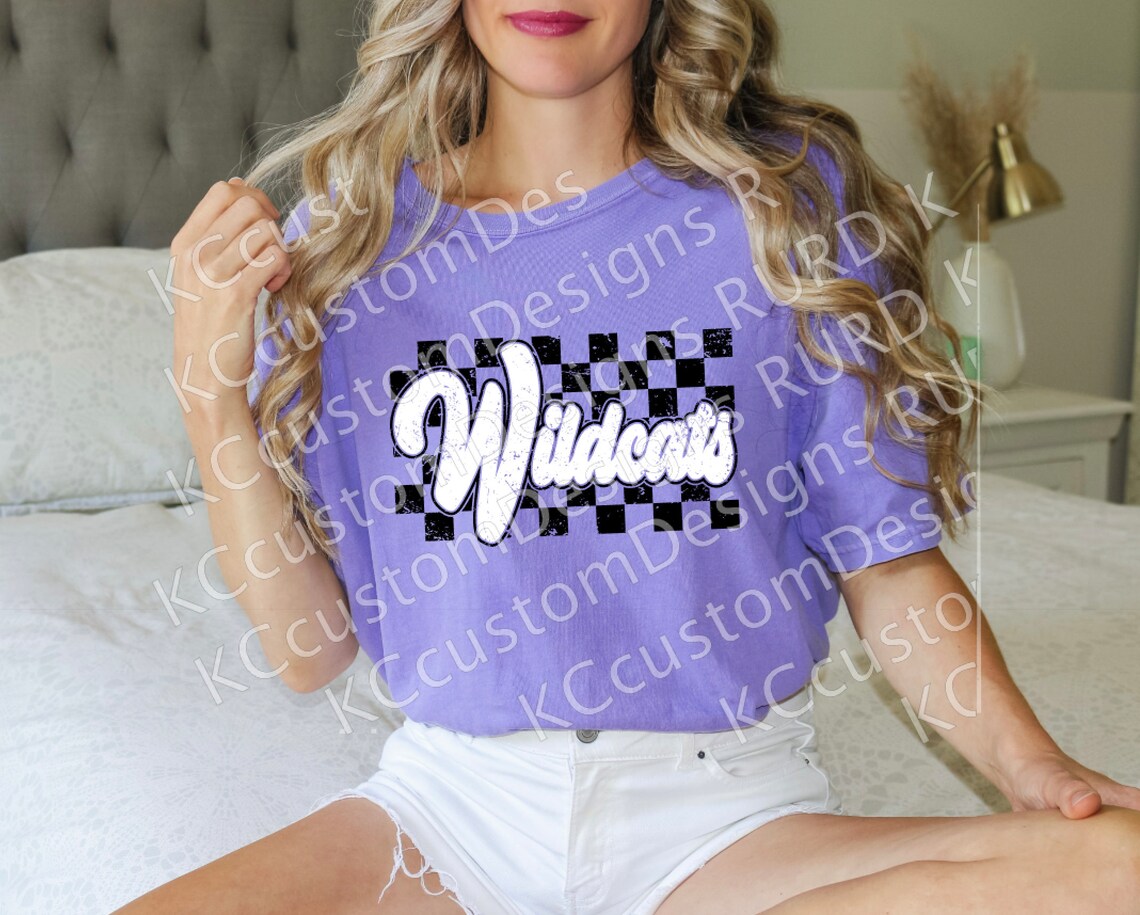 Wildcats Black Groovy Check SVG PNG, State Football Svg, Emaw Svg ...