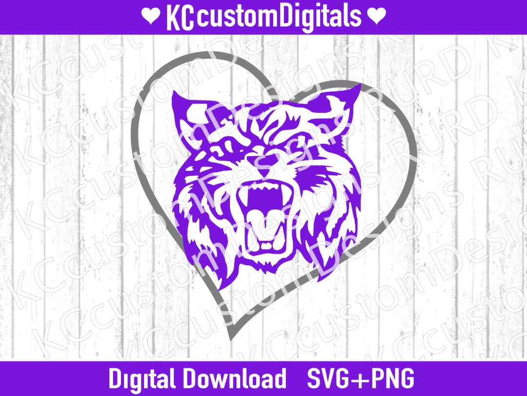 Kansas State Cat Heart PNG, State Football Svg, Kansas State Football ...