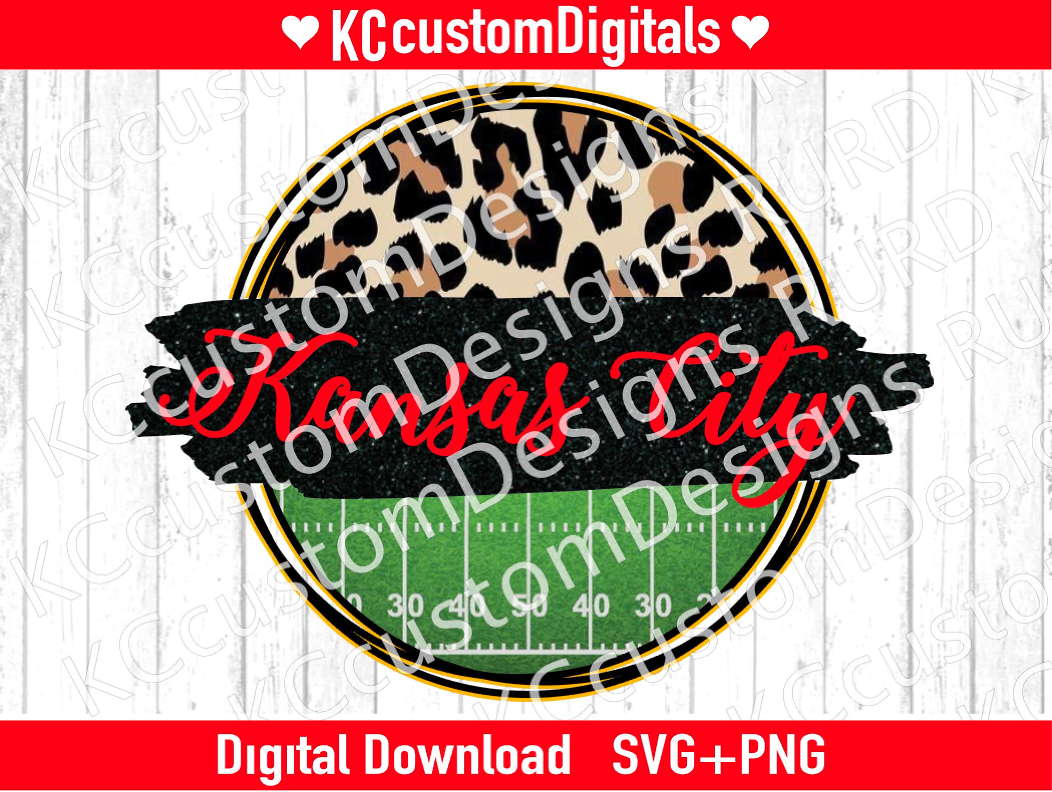 Kansas City Football Leopard Circle SVG PNG, Kc Football Svg, Kansas ...