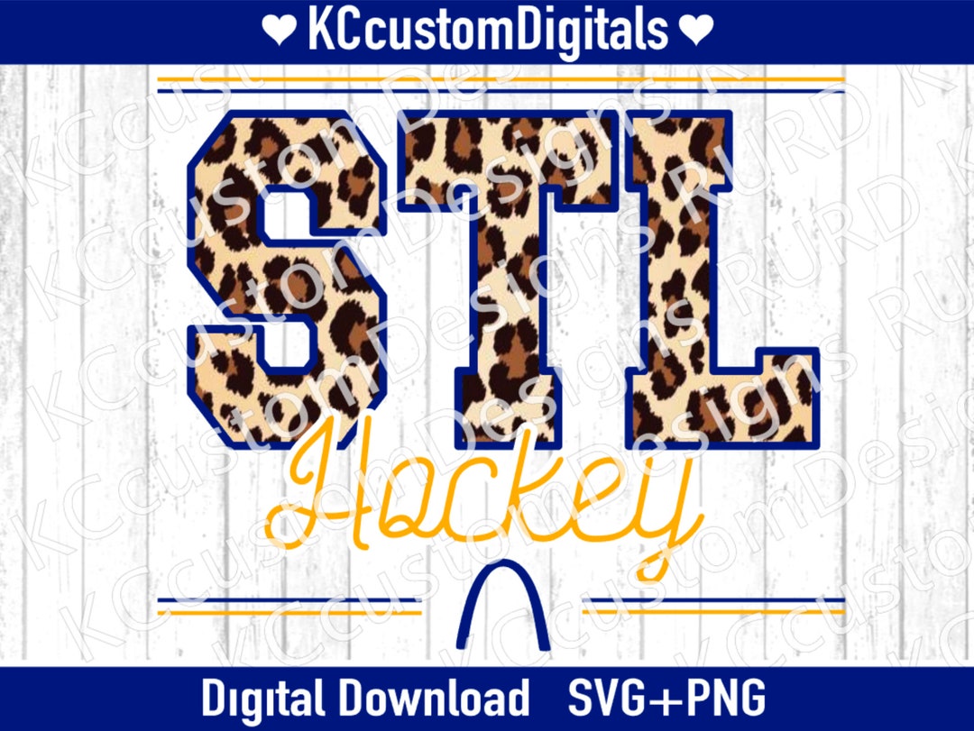 STL Hockey Leopard Arch SVG PNG, Stl Hockey Svg, St Louis Hockey Svg - Etsy