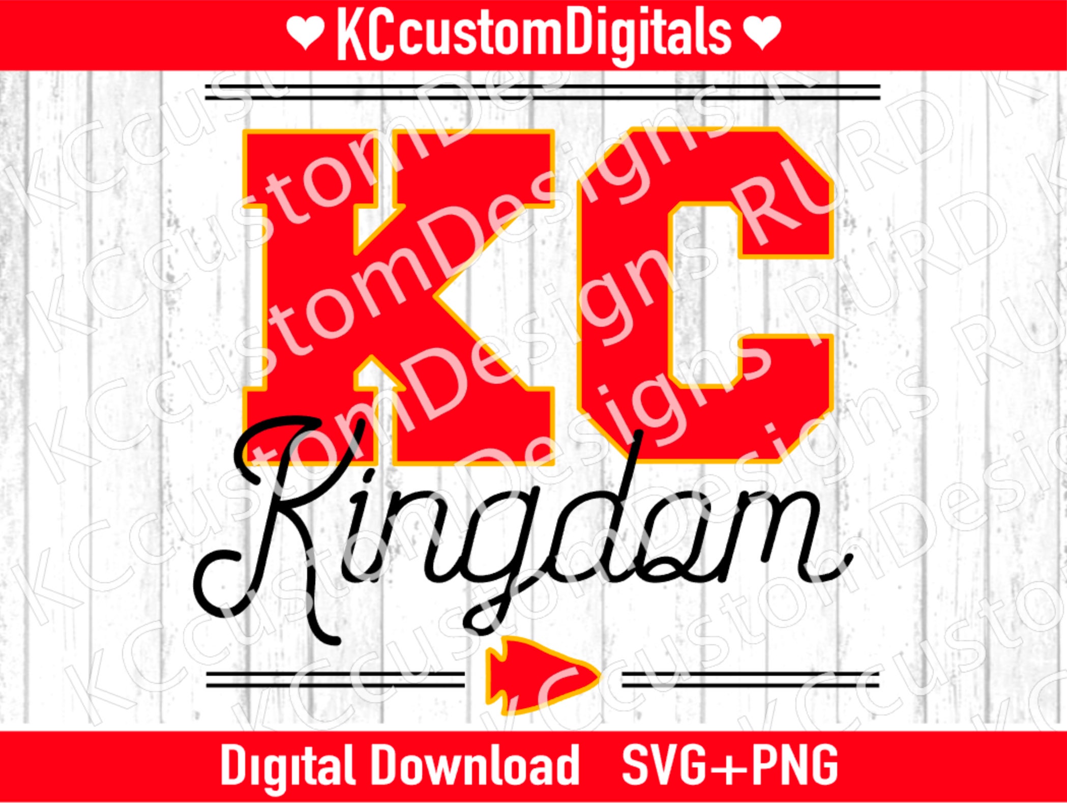 Kansas City Kingdom Red Football SVG PNG, Kc Football Svg, Kansas City ...