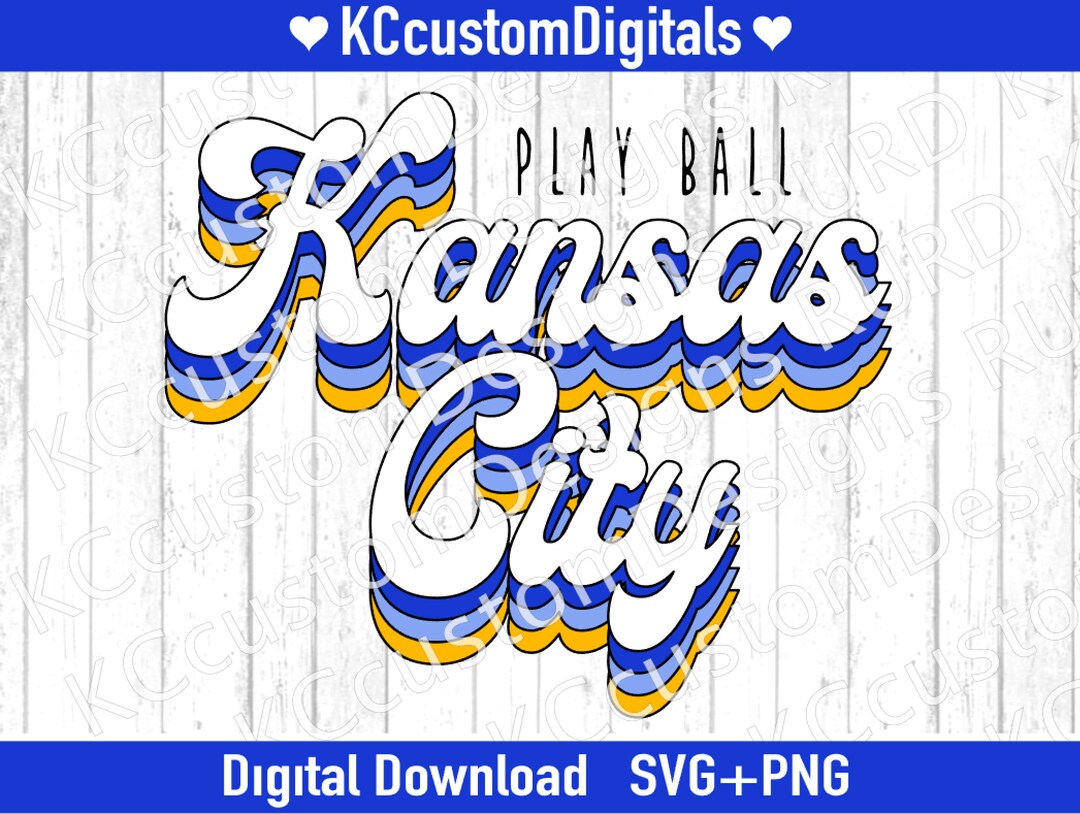 Kansas City Baseball Play Ball Retro SVG PNG, KC Baseball Svg, Kansas ...
