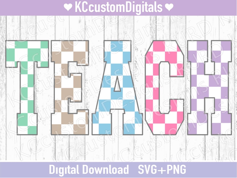 Teach Check Pattern SVG PNG, Teacher Appreciation Svg, Teacher Svg ...