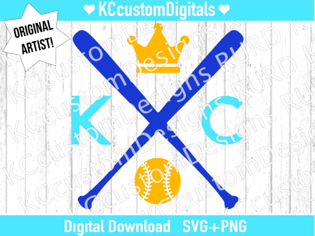 KC Crossed Bats Svg PNG, KC Baseball Png, Kansas City Baseball Png - Etsy