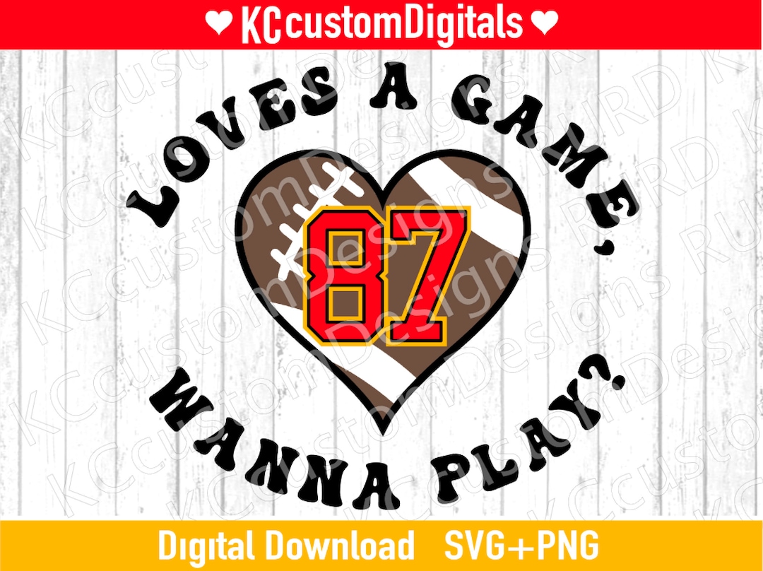 Loves a Game 87 SVG Png, KC Football Svg, Kansas City Football Svg, Kc ...
