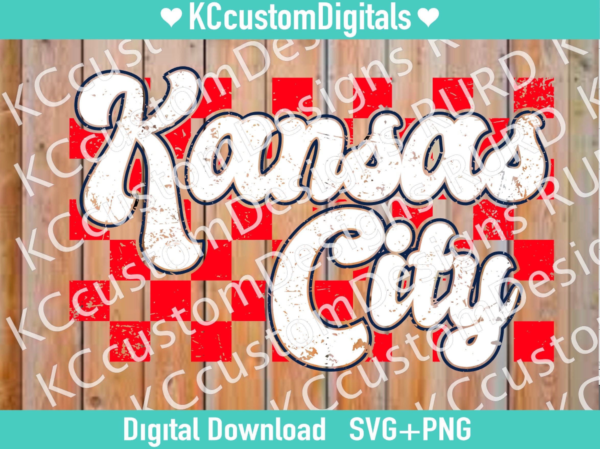 Kansas City Groovy Check SVG PNG, KC Soccer Svg, Kansas City Womens ...