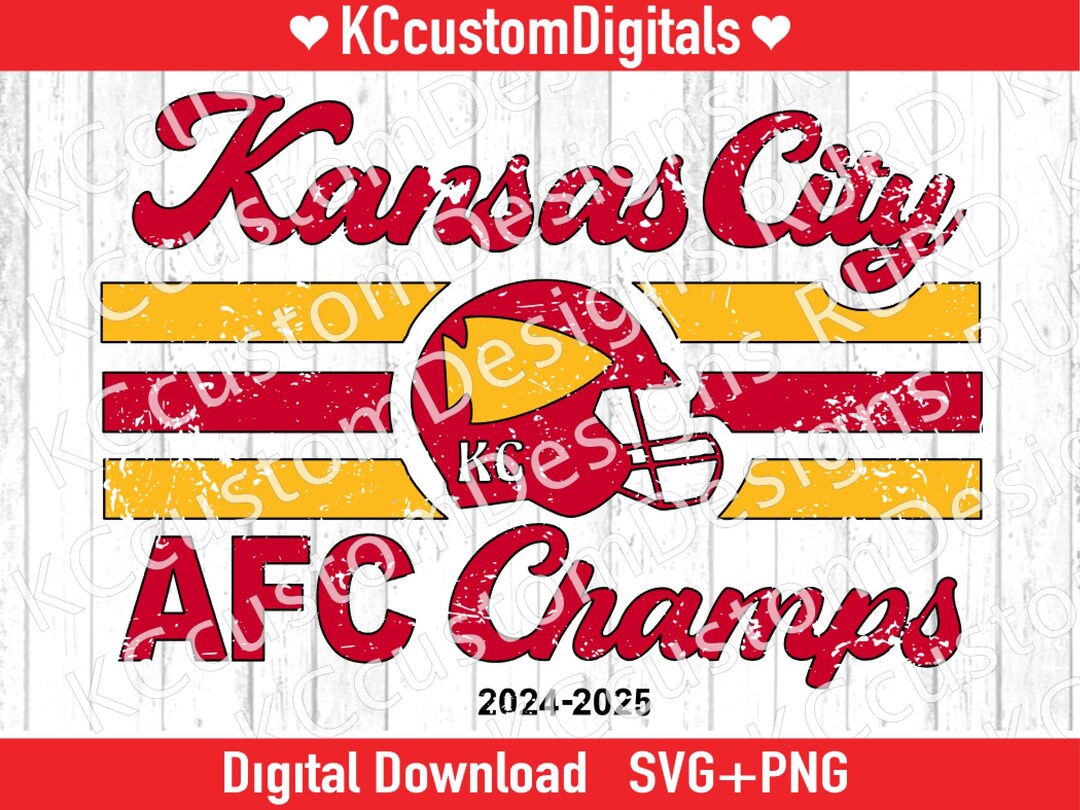 Kansas City Football Retro Afc Champions SVG PNG, Afc Champions 2024 ...