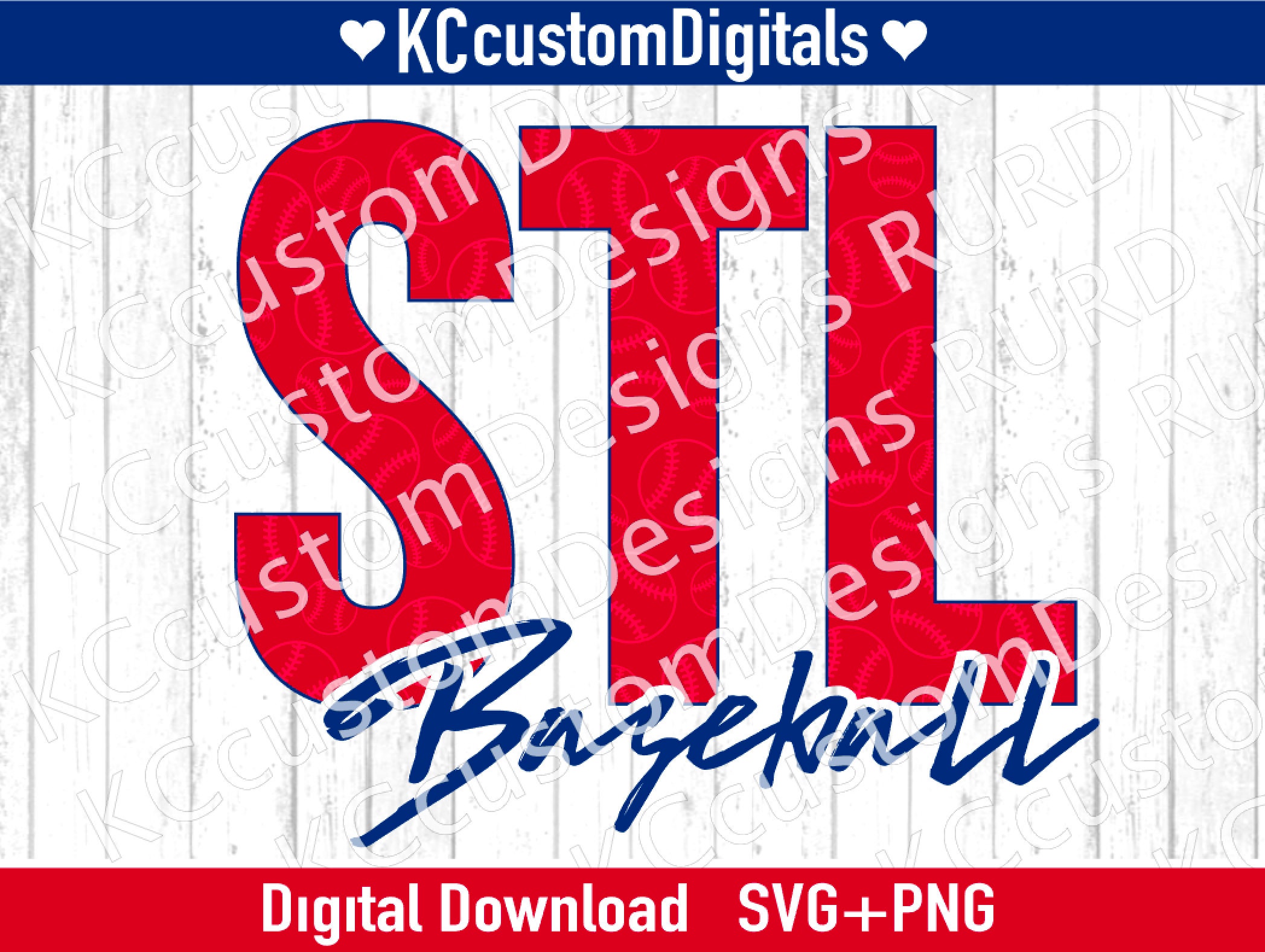 STL Baseball Pattern SVG PNG, Stl Baseball Svg, St Louis Baseball Svg ...