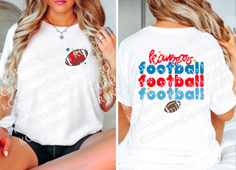 Kansas Red and Blue Football Stars PNG KS Football Svg - Etsy