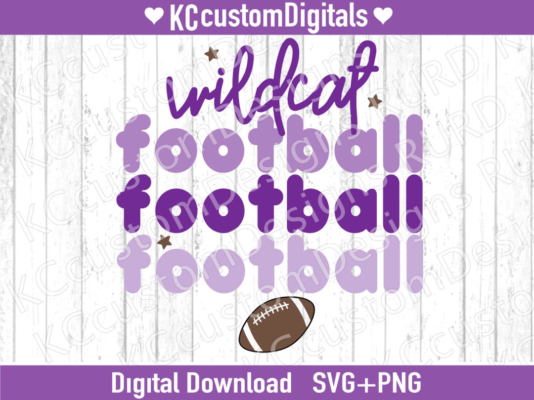 Wildcat Purple Football SVG PNG, State Football Svg, Emaw Svg - Etsy
