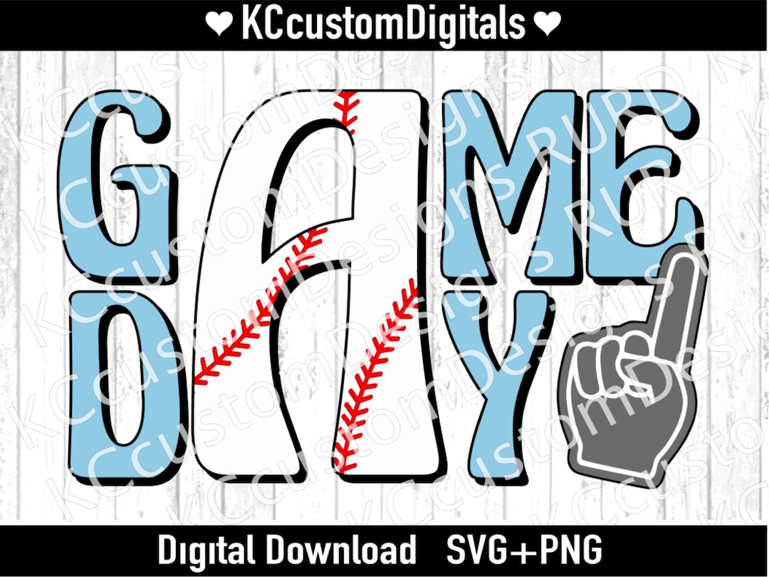 Game Day Light Blue Baseball SVG PNG, Game Day Svg, Baseball Svg ...