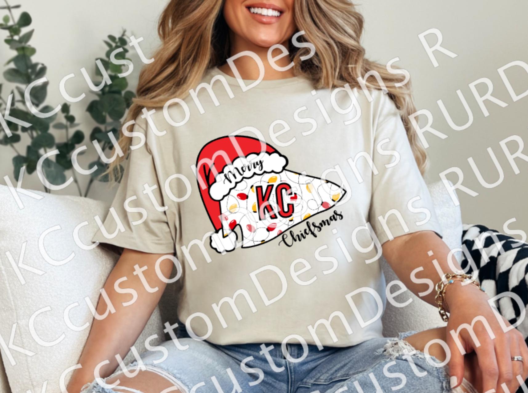 Merry Chiefsmas Santa Hatsvg PNG, Kansas City Christmas Svg, Kansas ...