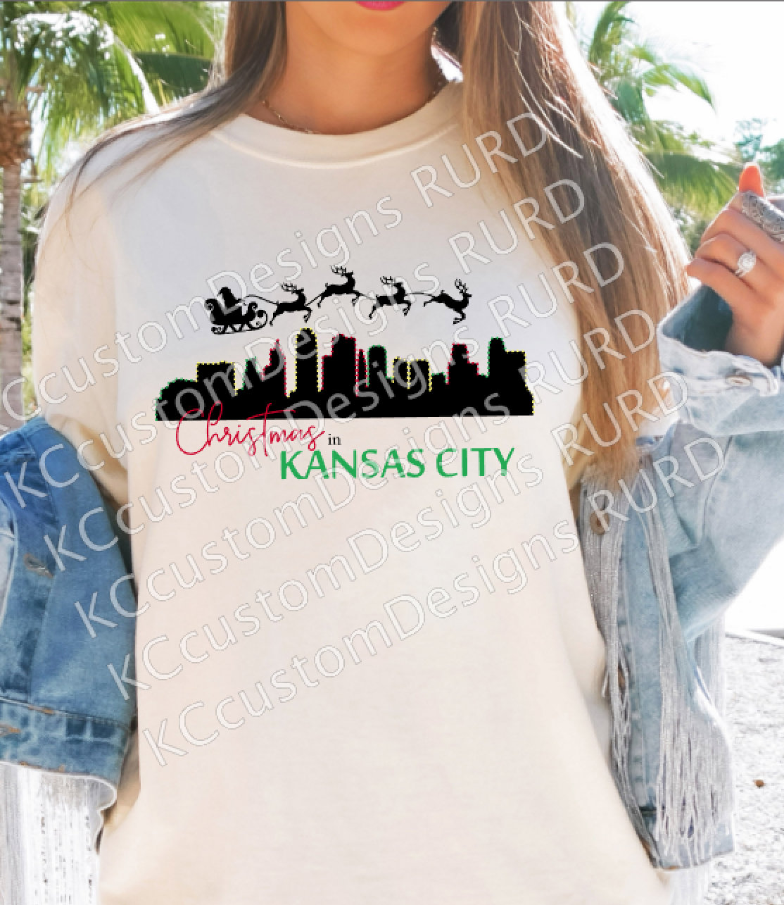 Christmas in Kansas City Skyline Lights SVG PNG, Kansas City Christmas ...