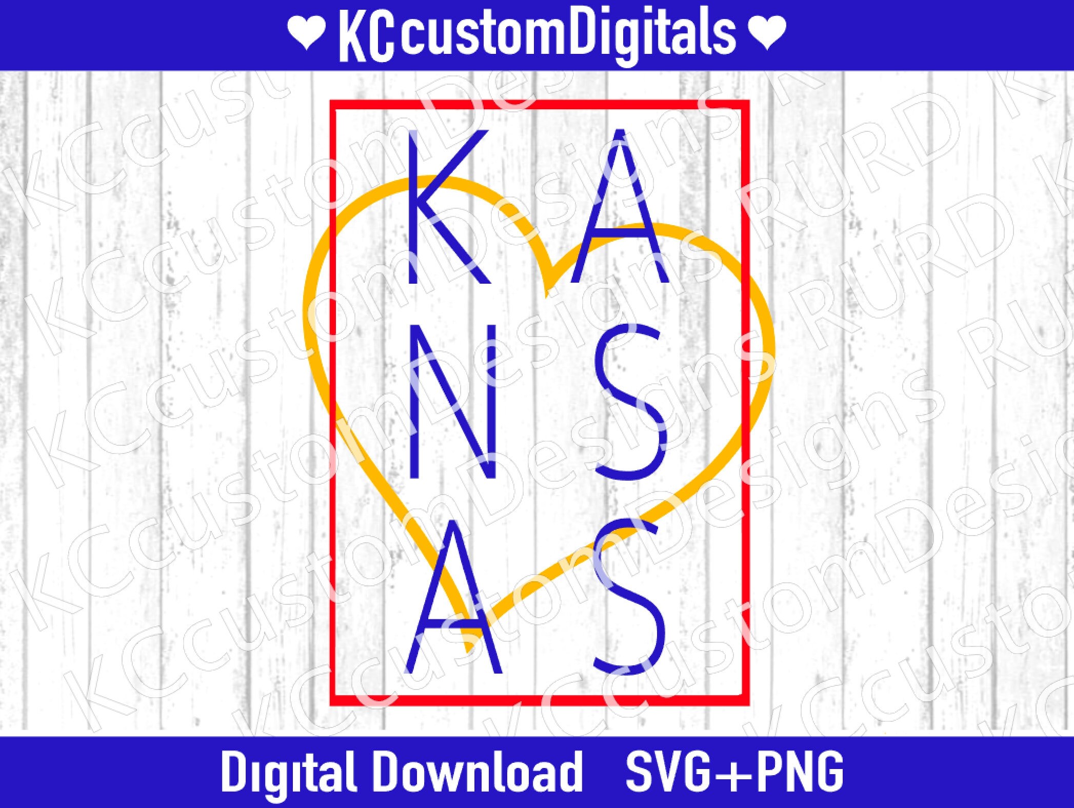 Kansas Heart PNG, KS Football Svg, Kansas Football Svg, RCJH Svg, Ku ...