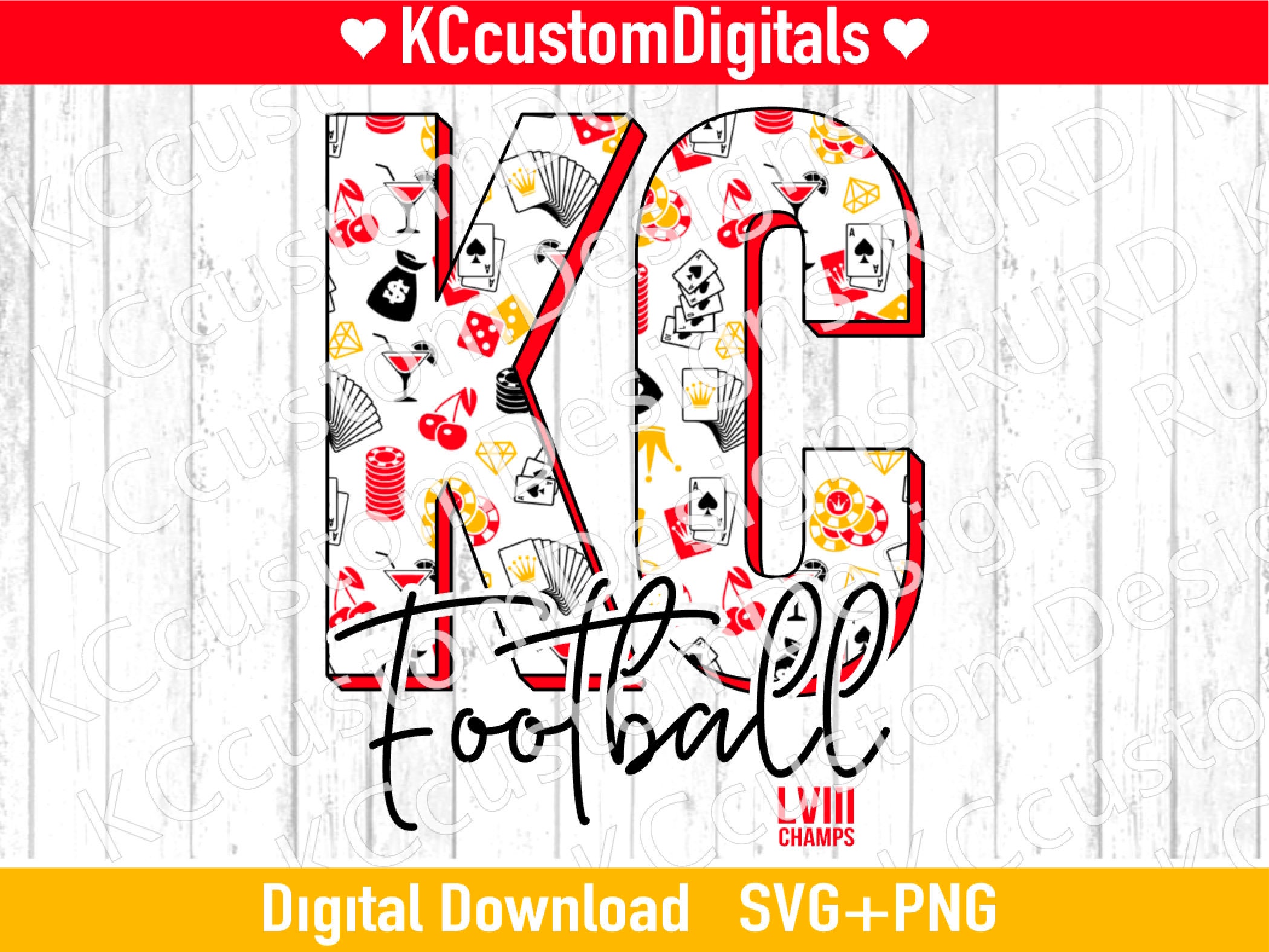 Kansas City Football Vegas Pattern CHAMPS Svg PNG, Lviii Svg, KC ...