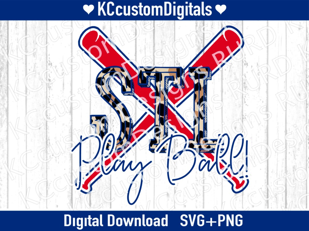 STL Baseball Leopard Crossed Bats SVG PNG, Stl Baseball Svg, St Louis ...