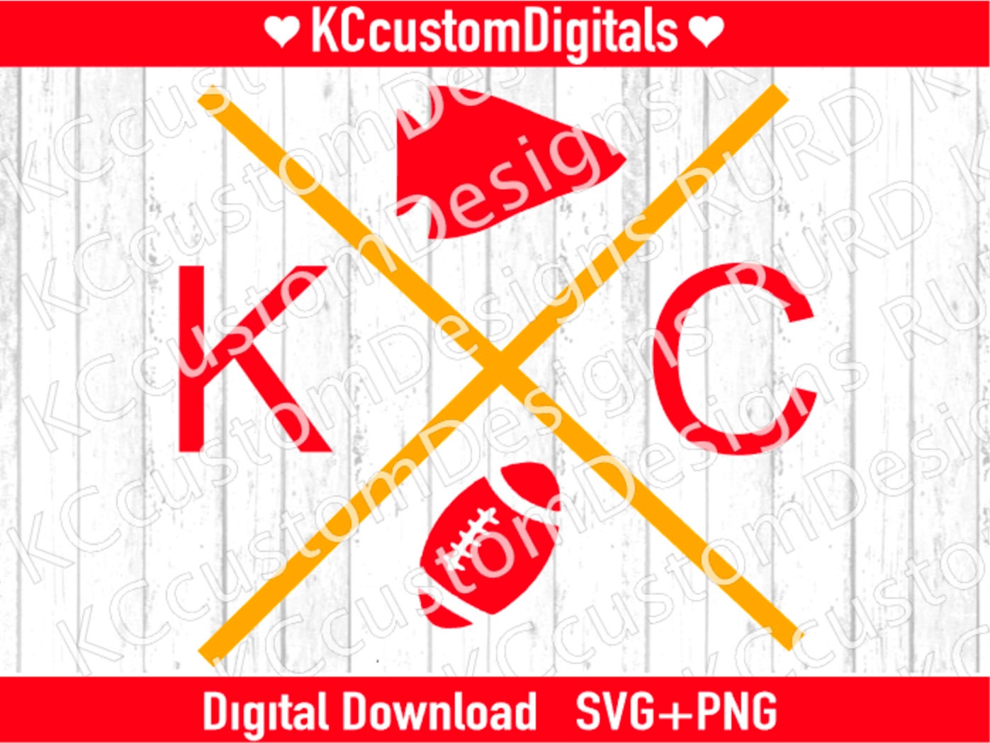 Kansas City Football X SVG PNG, Kc Football Svg, Kansas City Football ...