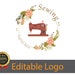 Sewing Logo Design / Editable Sewing Machine Logo / Tailor Logo ...