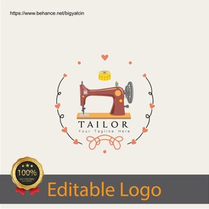 Custom Sewing Logo Design: Editable Tailor Branding (AI, PDF, JPG) - Etsy