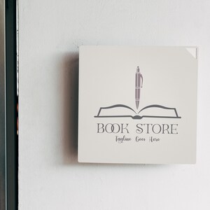 Custom Book Logo Design / Logo for Authors / Open Book and Pen Logo ...