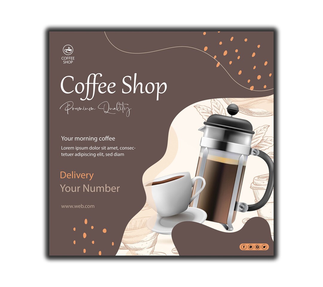 Coffee Flyer / Cafe Flyer Design / Coffee Instagram Post / Editable ...