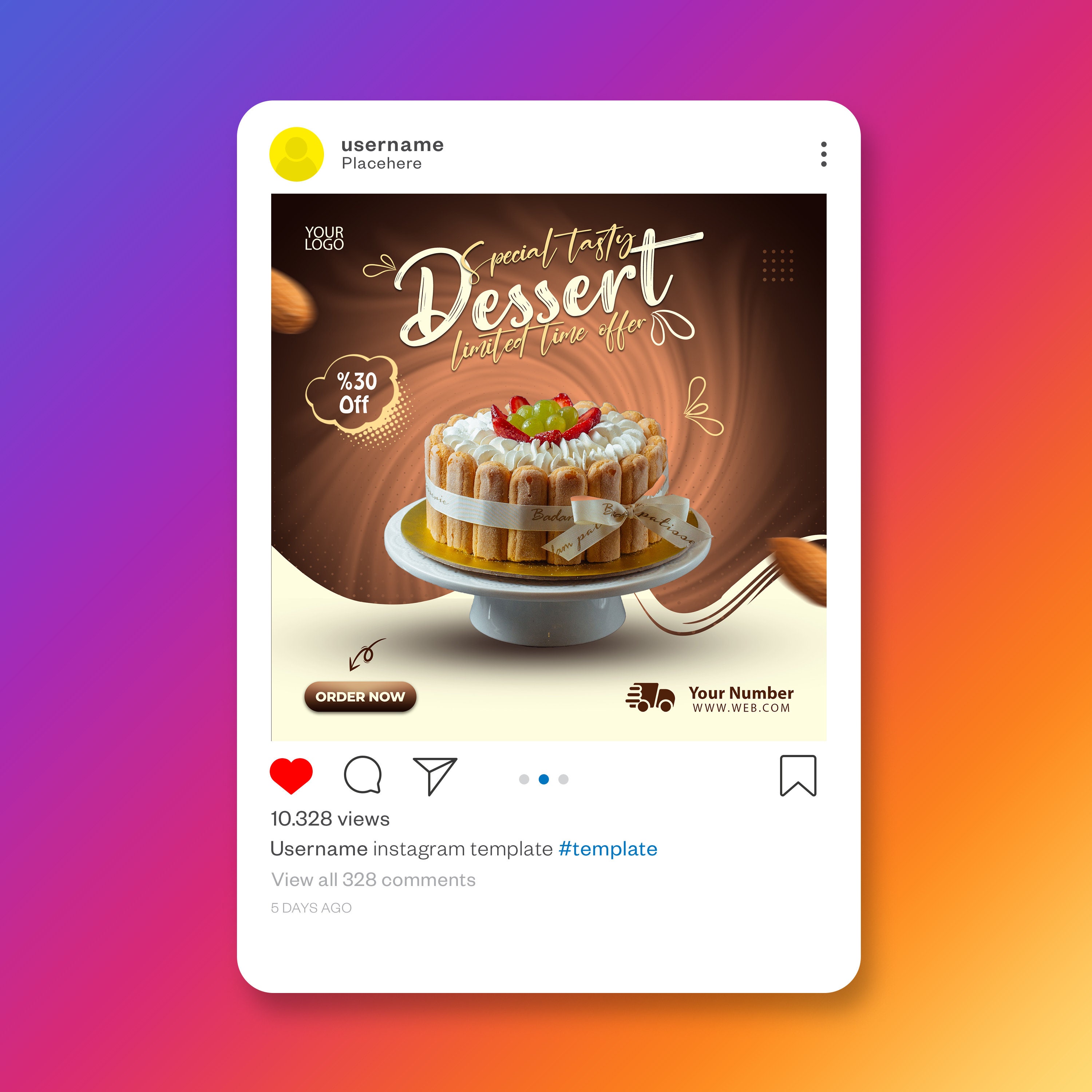 Diy Dessert Flyer / Cupcake Flyer Design / Cake Sale Instagram - Etsy