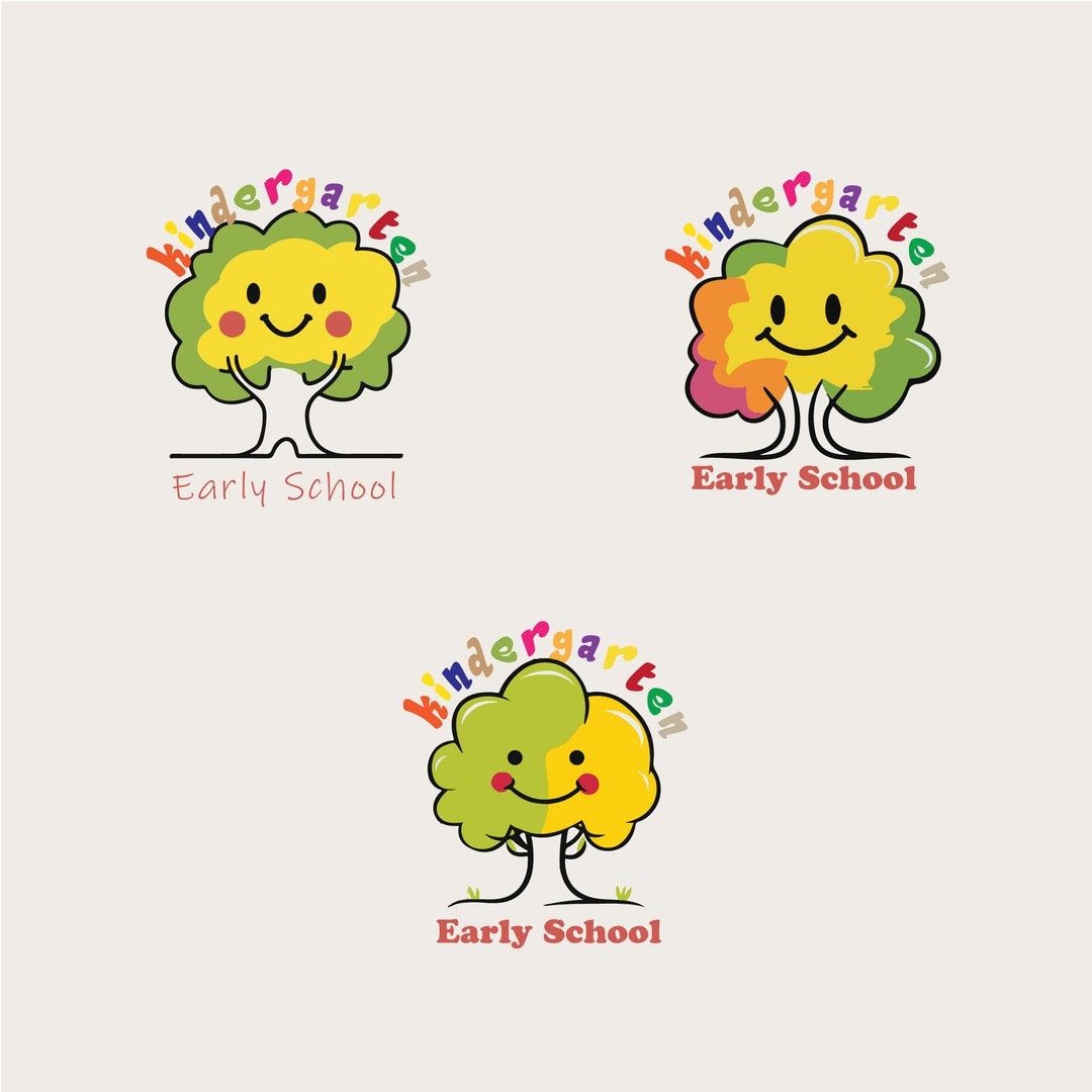 Kindergarten Logo Kit - Personalized Branding for Nursery / Cute Tree ...