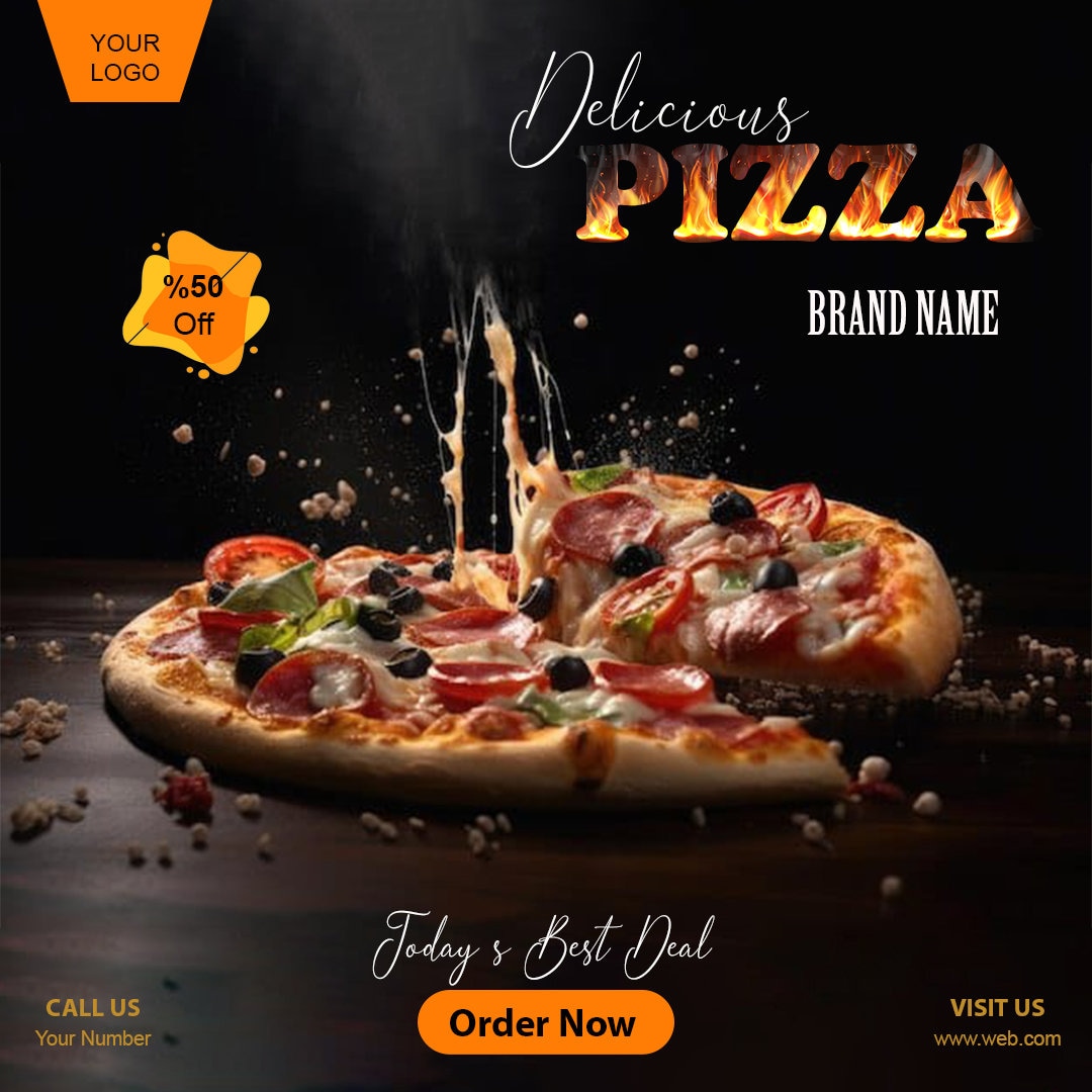 Pizza Flyer Design / Pizza Marketing Social Media / Fast Food Instagram ...