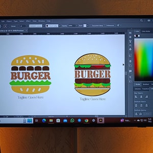 Custom Burger Logo Design Kit for Restaurant Owners / Fast Food Logo ...