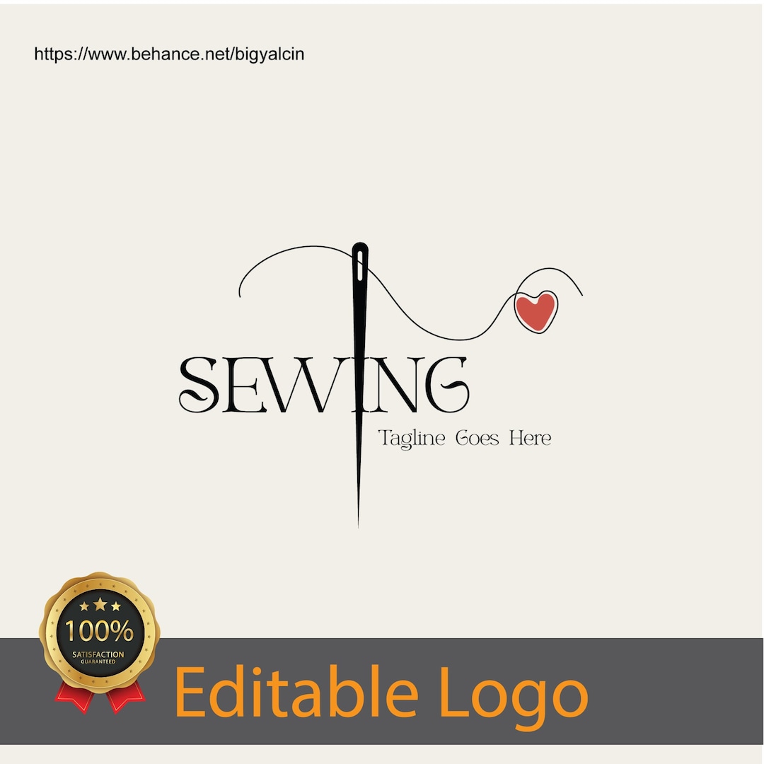 Knitting & Sewing Logo / Needle and Thread Logo - Tailored Design for ...