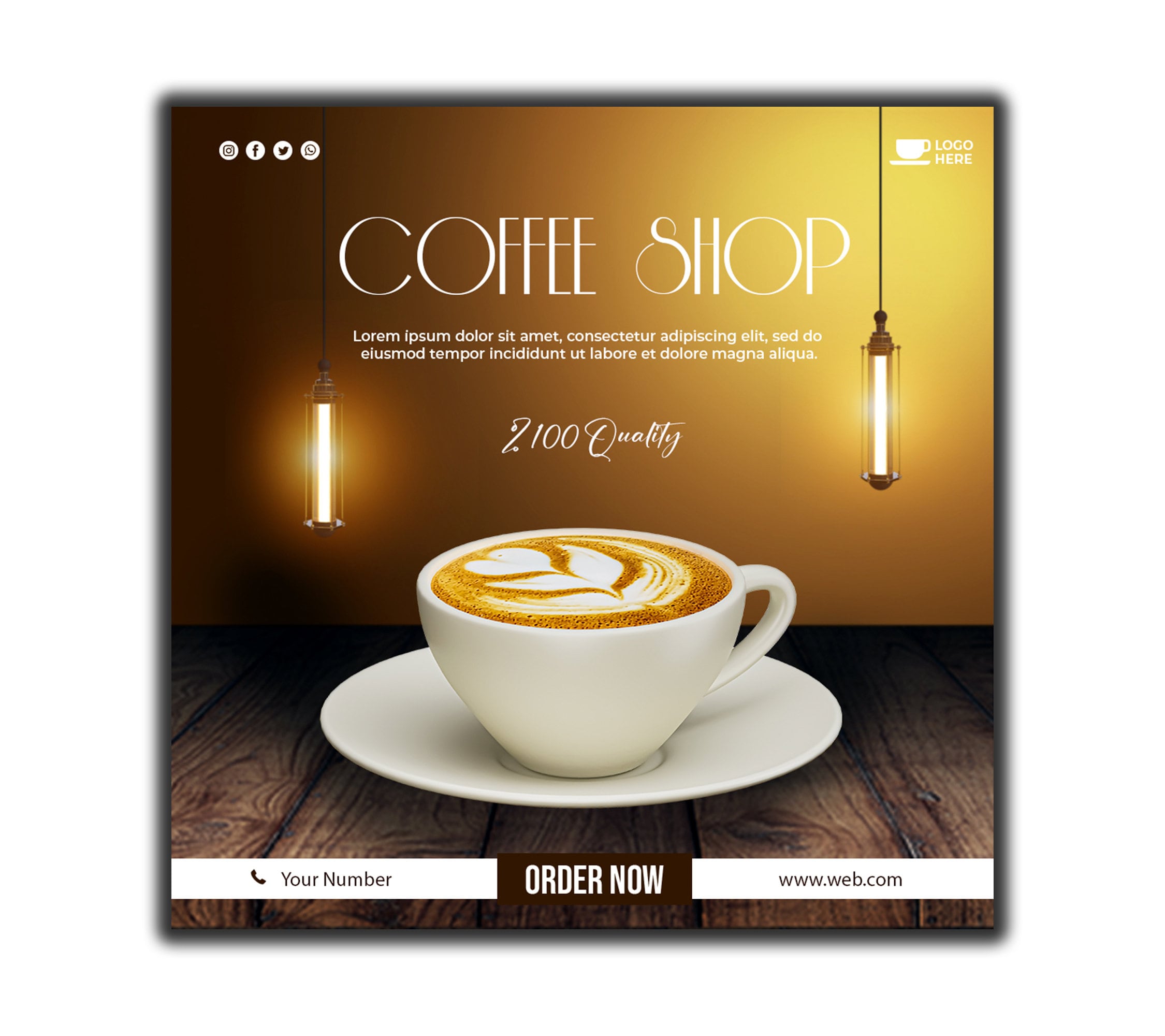 Editable Coffee Flyer / Cafe Flyer Design / Coffee Shop Instagram Post ...