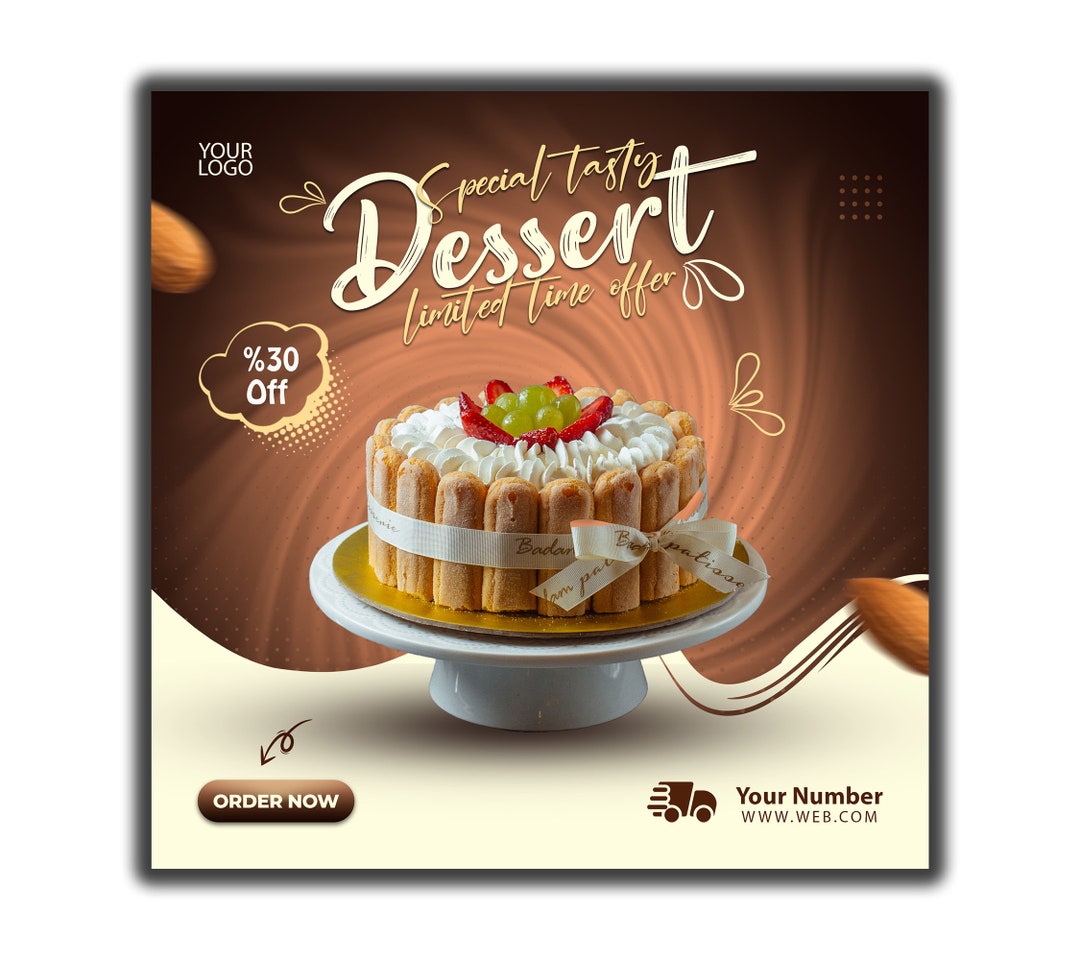 DIY Dessert Flyer / Cupcake Flyer Design / Cake Sale Instagram Post ...