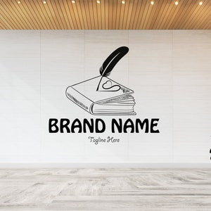 Book Logo Design / Book Shop Logo / Editable Book Store Logo / Blogger ...