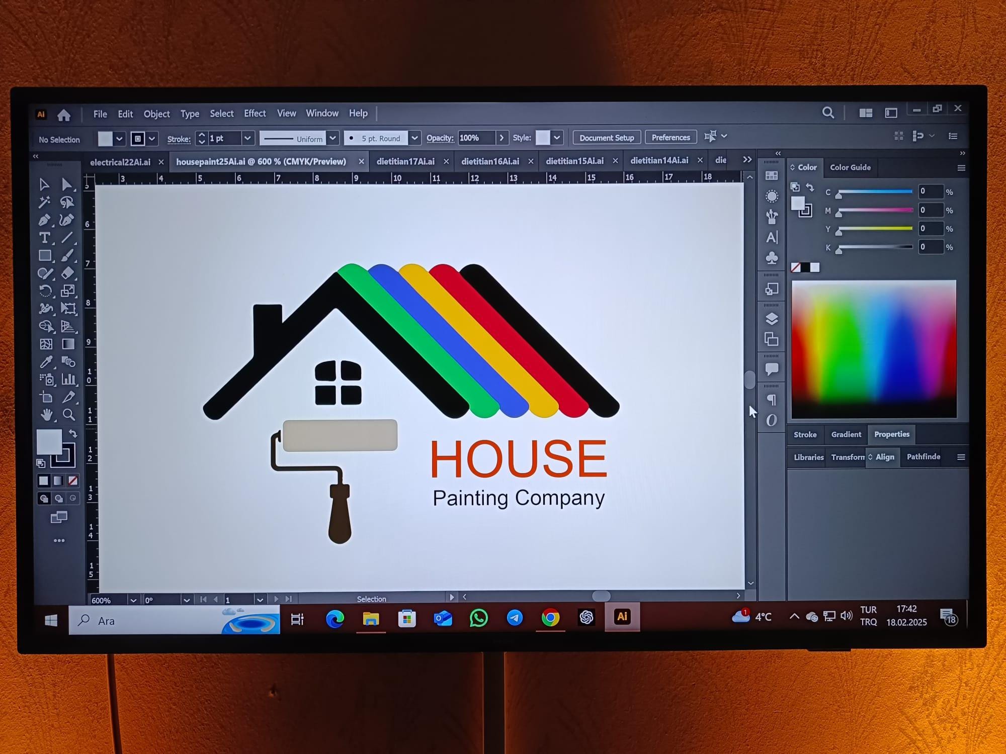 Custom House Painting Logo / Renovation Business Branding (AI, PDF, JPG ...