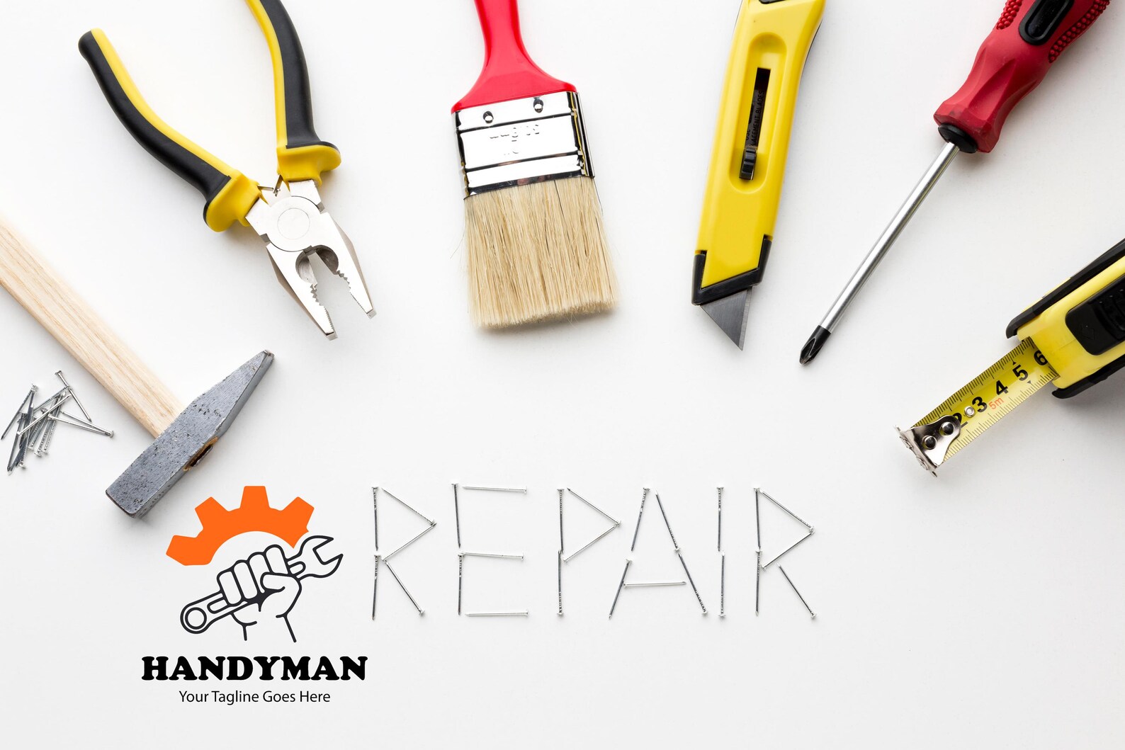 Handyman Logo Design: Modern Home Repair Business Logo (AI, PDF, JPG ...