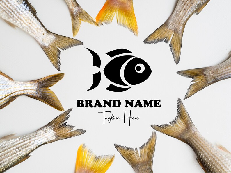 Editable Fish Logo / Black Fish Restaurant Logo / Seafood Logo ...
