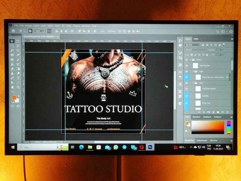 Tattoo Flyer Design / Tattoo Studio İnstagram Post / Tattoo Artist ...