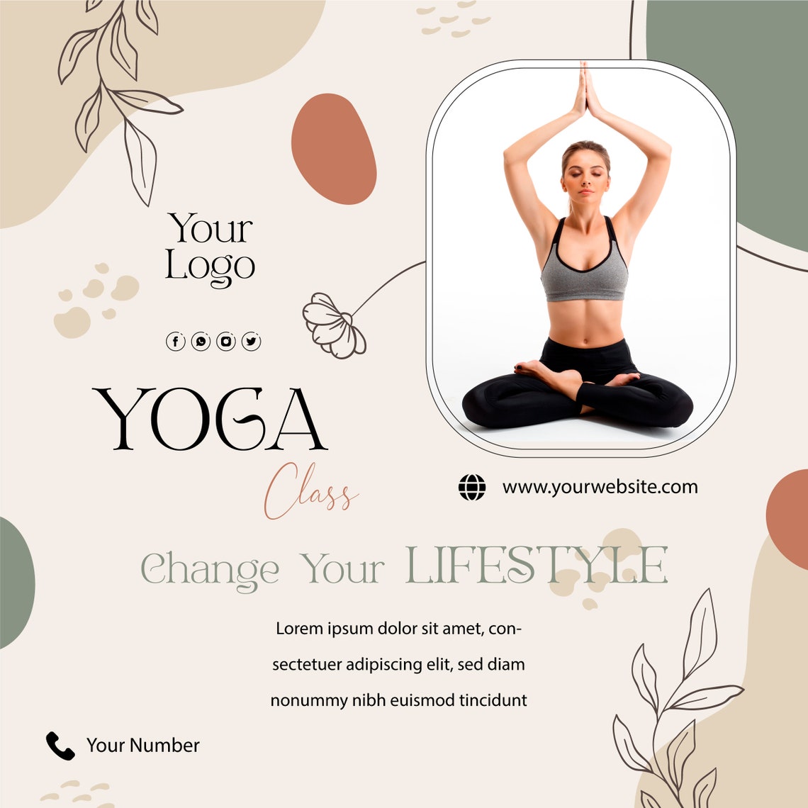 Yoga Flyer / Editable Yoga Class Flyer / Meditation Flyer Design / Yoga ...
