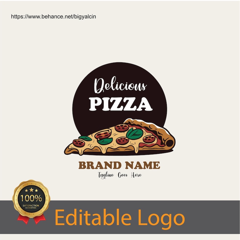 Unique Pizza Restaurant Logo Design: Editable AI, JPG, PDF (digital ...