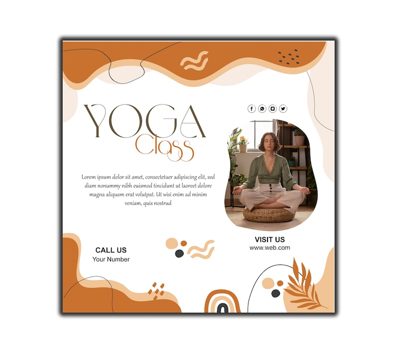 Colorful Yoga Flyer for Zen Workouts and Relaxation / Unique Yoga ...