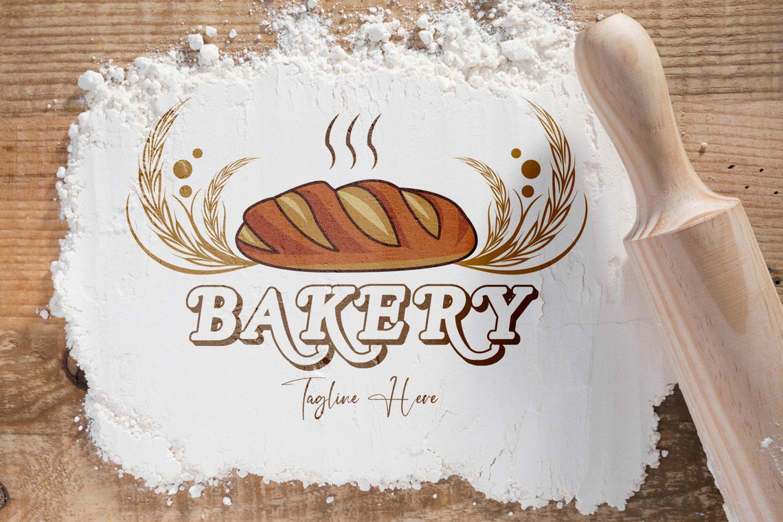 Modern Bakery Logo Design Package Custom Pastry Shop Branding / Retro ...